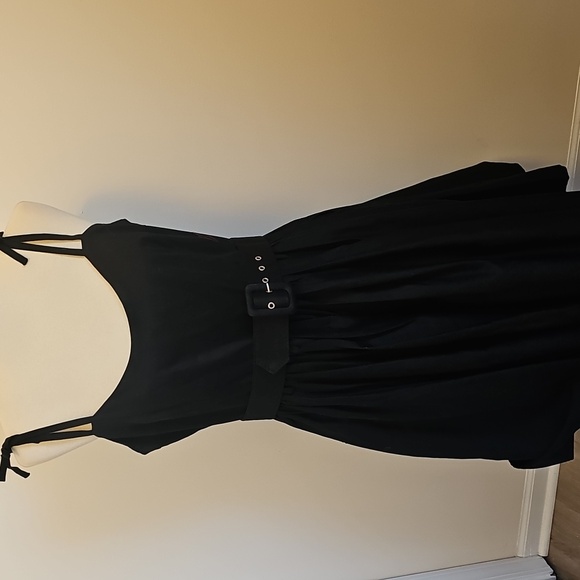 Collectif | Dresses | Collectif Retro Black Swing Dress Goth Little ...